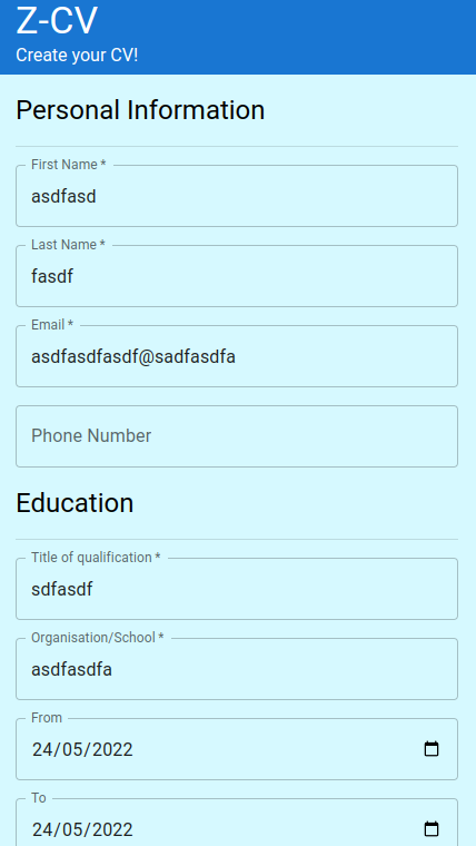 GitHub - zl90/cv-builder: CV builder created with React JS